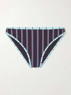 Staud Striped Bikini Briefs Navy
