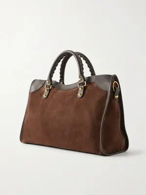 Balenciaga Le City Studded Shoulder Bag - Brown