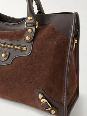 Balenciaga Le City Studded Shoulder Bag - Brown