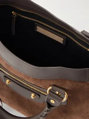 Balenciaga Le City Studded Shoulder Bag - Brown