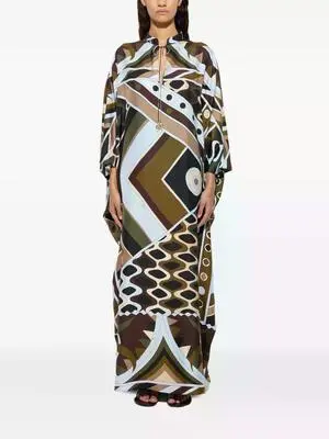 Emilio Pucci Vivara-print Silk Kaftan - Brown