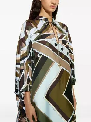 Emilio Pucci Vivara-print Silk Kaftan - Brown