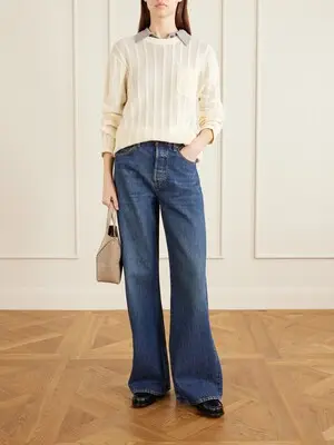 Aimé Leon Dore Open-knit Cotton Sweater - Neutrals
