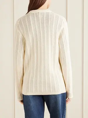 Aimé Leon Dore Open-knit Cotton Sweater - Neutrals