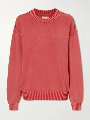 Aimé Leon Dore Inside Out Crewneck Cotton Sweater - Red