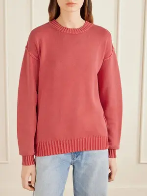 Aimé Leon Dore Inside Out Crewneck Cotton Sweater - Red