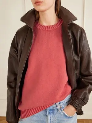 Aimé Leon Dore Inside Out Crewneck Cotton Sweater - Red