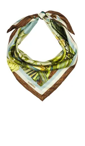 ALEMAIS Toucan Tango Silk Scarf In Green,blue