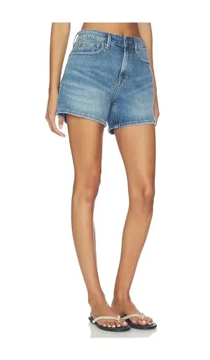 Good American Blue Denim Frayed Hem Shorts - Indigo1102