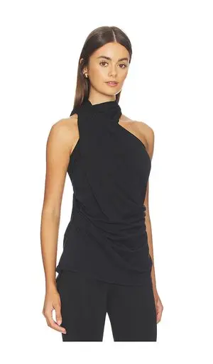 ENTIRE STUDIOS Asymmetrical Halterneck Top - Soot