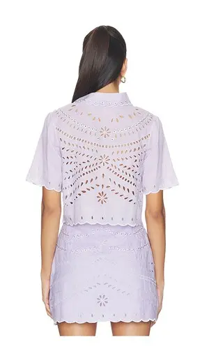 KARINA GRIMALDI Elin Embroidered Cropped Shirt