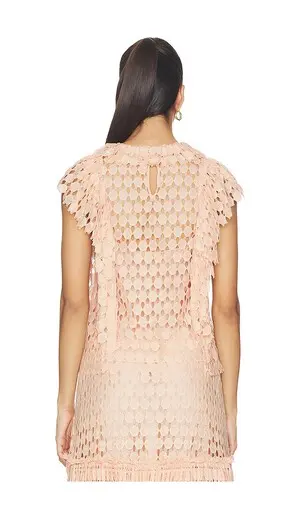 Ulla Johnson Daevy Lace Short Sleeve Top - Blush