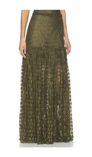Ulla Johnson Aris Lace Maxi Skirt - Pine