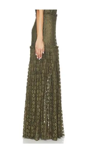 Ulla Johnson Aris Lace Maxi Skirt - Pine