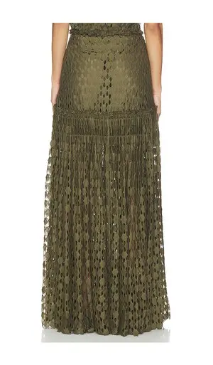 Ulla Johnson Aris Lace Maxi Skirt - Pine
