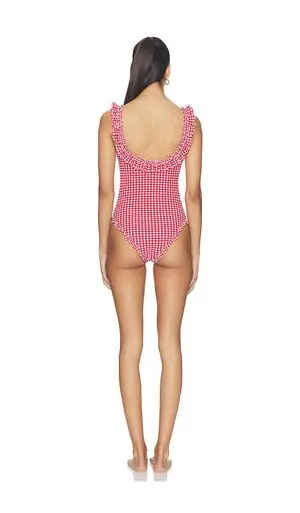 For Love & Lemons One Piece Swimsuit With Ruffle Trim