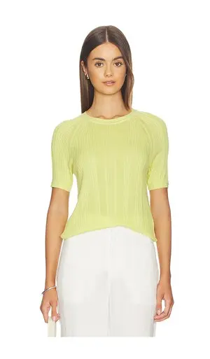 Rag & Bone Teresa Rib Short Sleeve Knit Top - Endive