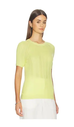 Rag & Bone Teresa Rib Short Sleeve Knit Top - Endive