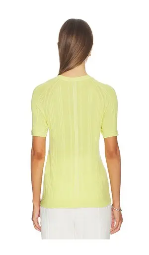 Rag & Bone Teresa Rib Short Sleeve Knit Top - Endive