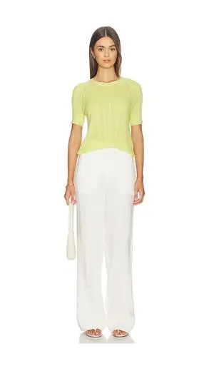 Rag & Bone Teresa Rib Short Sleeve Knit Top - Endive