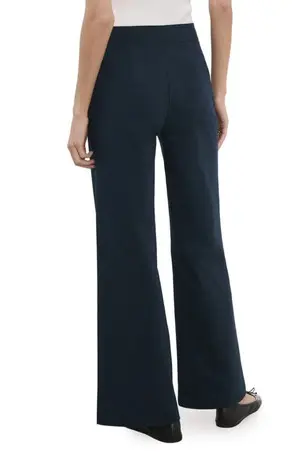 Mango Flare Leg Pants - Navy