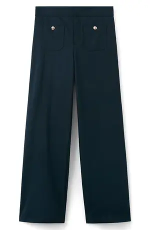 Mango Flare Leg Pants - Navy
