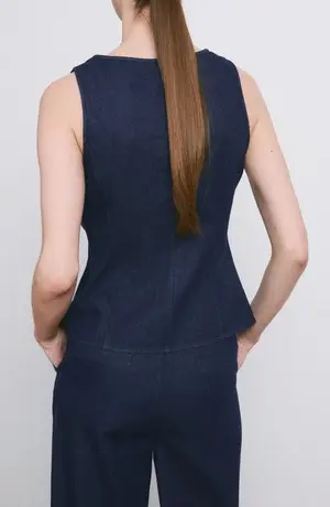 Mango Square Neck Denim Vest
