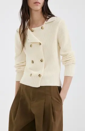 Mango Double-breasted Cotton Cardigan