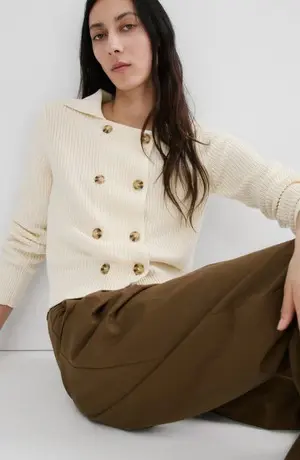 Mango Double-breasted Cotton Cardigan