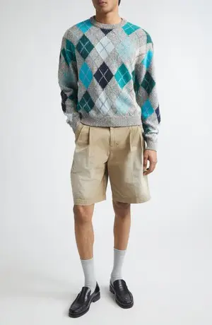 ERL Gender Inclusive Argyle Wool Sweater - Multi