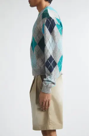 ERL Gender Inclusive Argyle Wool Sweater - Multi