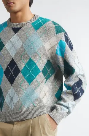 ERL Gender Inclusive Argyle Wool Sweater - Multi