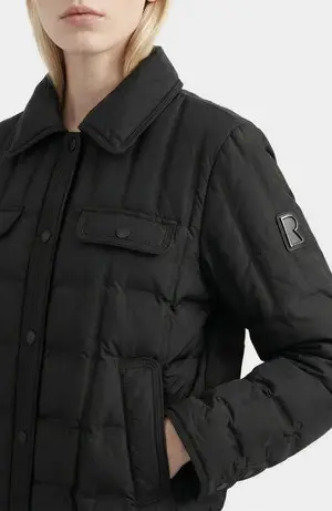 Rudsak Quilted Down Shirt Jacket - Black