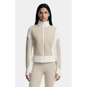 Rudsak Zip-up Mixed Media Sweater Jacket - Vanilla