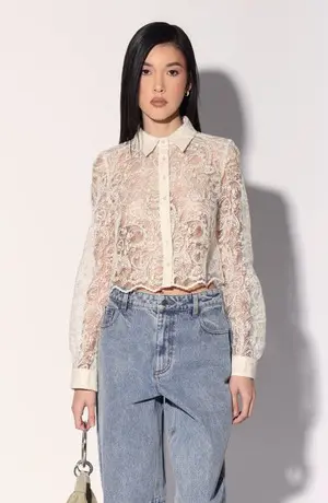 Walter Baker Nicolette Embroidered Top