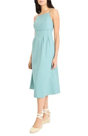 Maggy London Spaghetti Strap Pleated Midi Dress