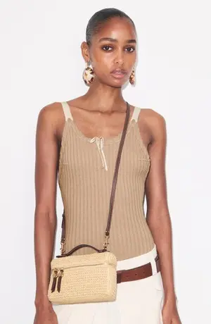 Tory Burch Romy Straw Top Handle Bag