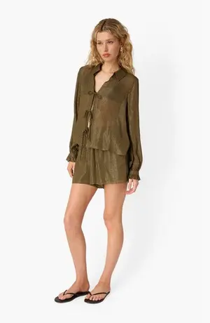 Cami Nyc Metallic Chiffon Shorts