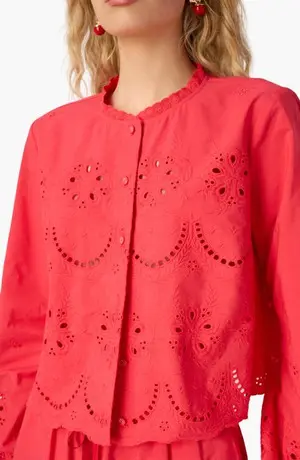 Cami Nyc Kalena Embroidered Eyelet Long Sleeve Top