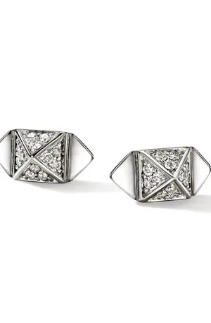 John Hardy Icon Stud Diamond Earrings - Silver