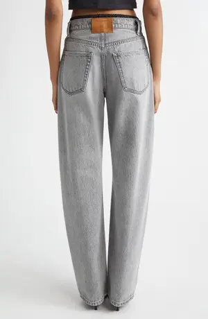 Alexander Wang Silk Prestyle Float Barrel Leg Jeans - Washed Grey