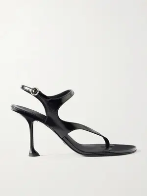 Proenza Schouler Tee Leather Kitten Heel Sandals - Black