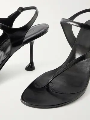 Proenza Schouler Tee Leather Kitten Heel Sandals - Black