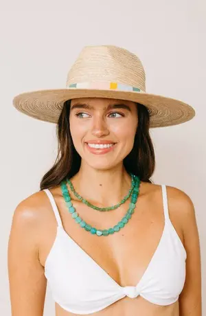 SUNSHINE TIENDA Clara Palm Straw Sun Hat