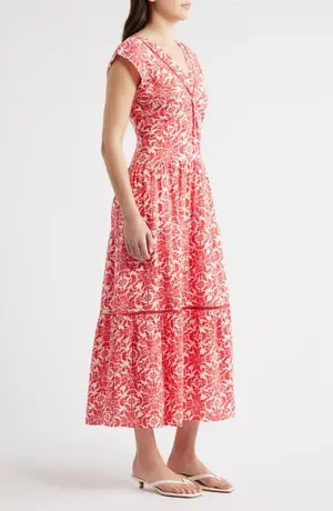 CITY BLUES Printed Tiered Maxi Dress