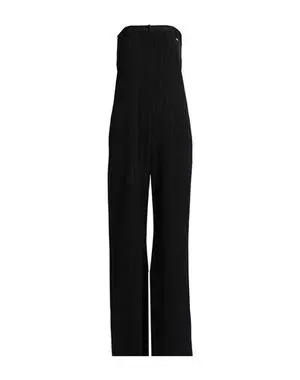 Liu Jo Woven Pinstriped Jumpsuit - Black