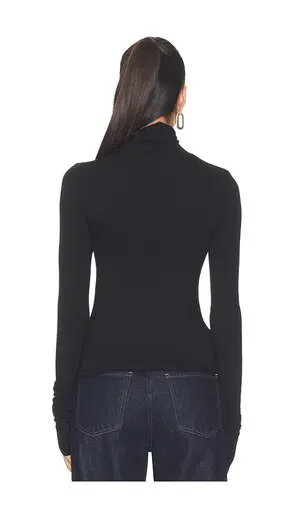 Eterne Fitted Turtleneck Top - Black