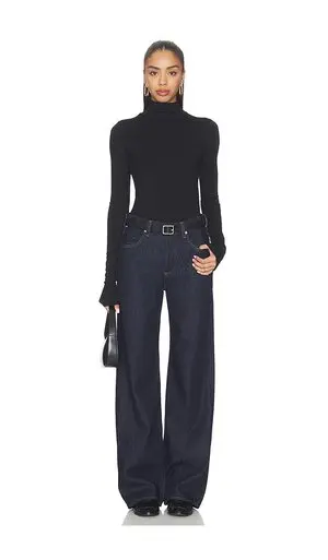 Eterne Fitted Turtleneck Top - Black