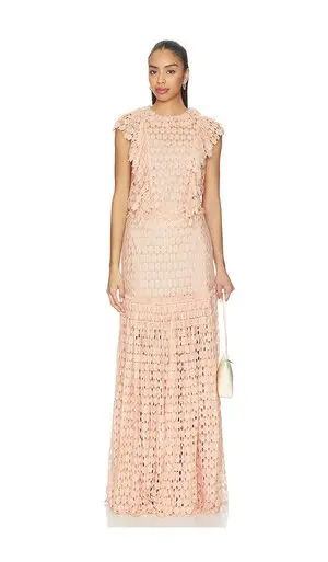 Ulla Johnson Daevy Lace Short Sleeve Top - Blush