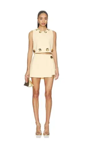 Alexis Maree Top Embellished Crepe Cropped Top